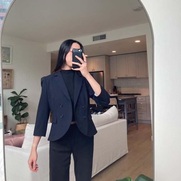 Tahari | Jackets & Coats | Tahari Navy Blazer Size 2p | Poshmark